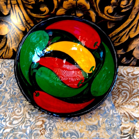 Dining | Mexican Pottery Hand Made Hand Painted Footed Salsa Bowl ...